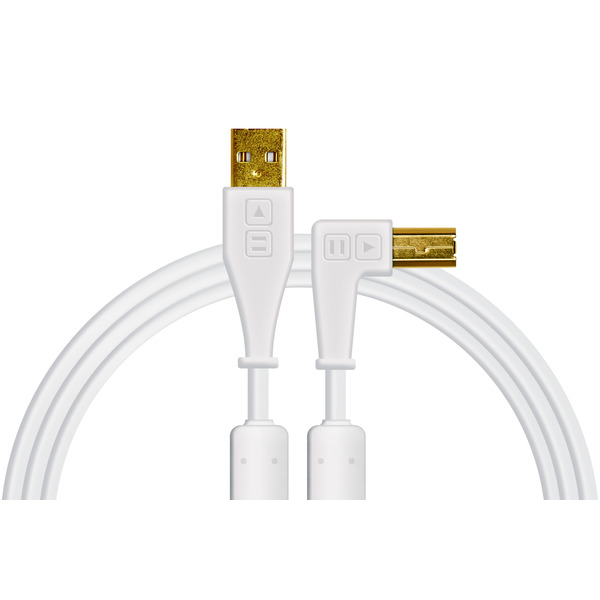 DJ TechTools Chroma Cable USB (A-B) Right Angled 1.5m White | Getinthemix